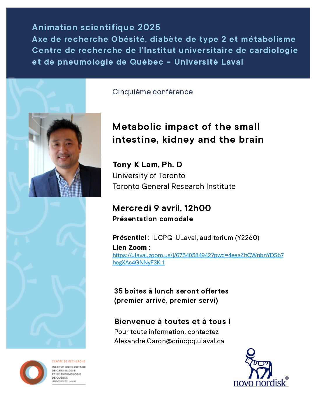 Conférences CRIUCPQ: Dr Tony K. Lam: Metabolic impact of the small ...